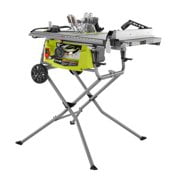 RYOBI Corded 15 Amp 10 in. Folding Table Saw Rolling Stand Expanded ...