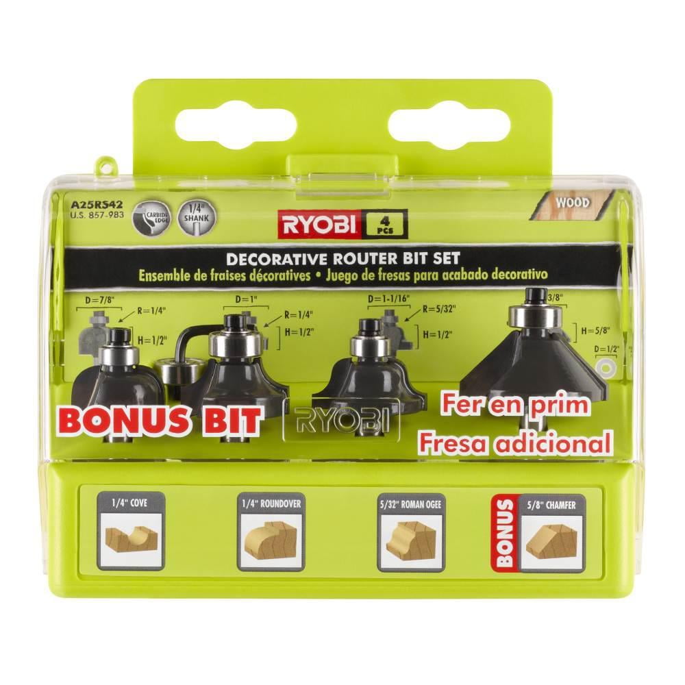 RYOBI Decorative Router Bit Set (4-Piece) - Walmart.com