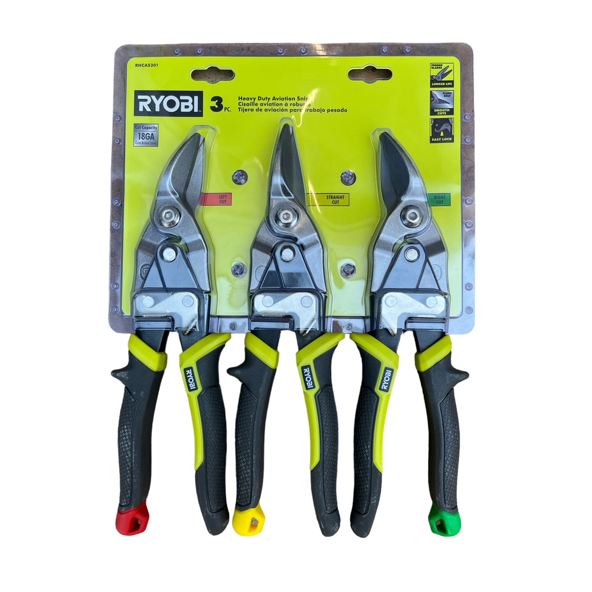 RYOBI Heavy Duty Straight Cut Aviation Snips Set (3-Piece) - Walmart.com
