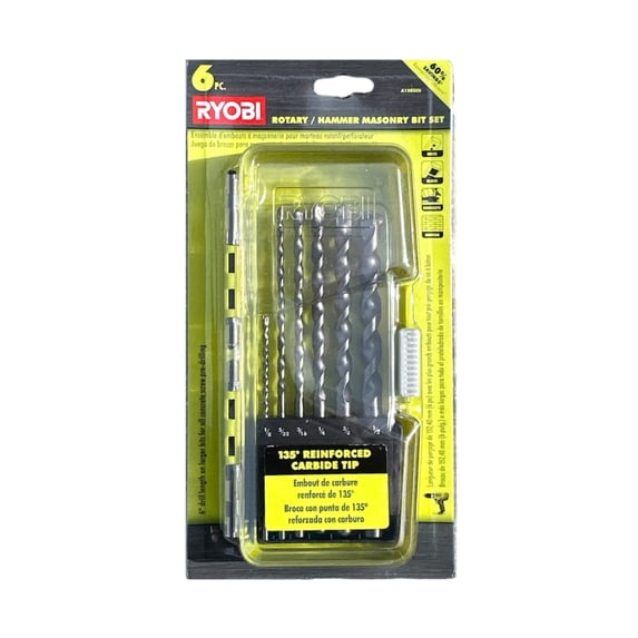 RYOBI Masonry Drill Bit Set (6-PC) - Walmart.com