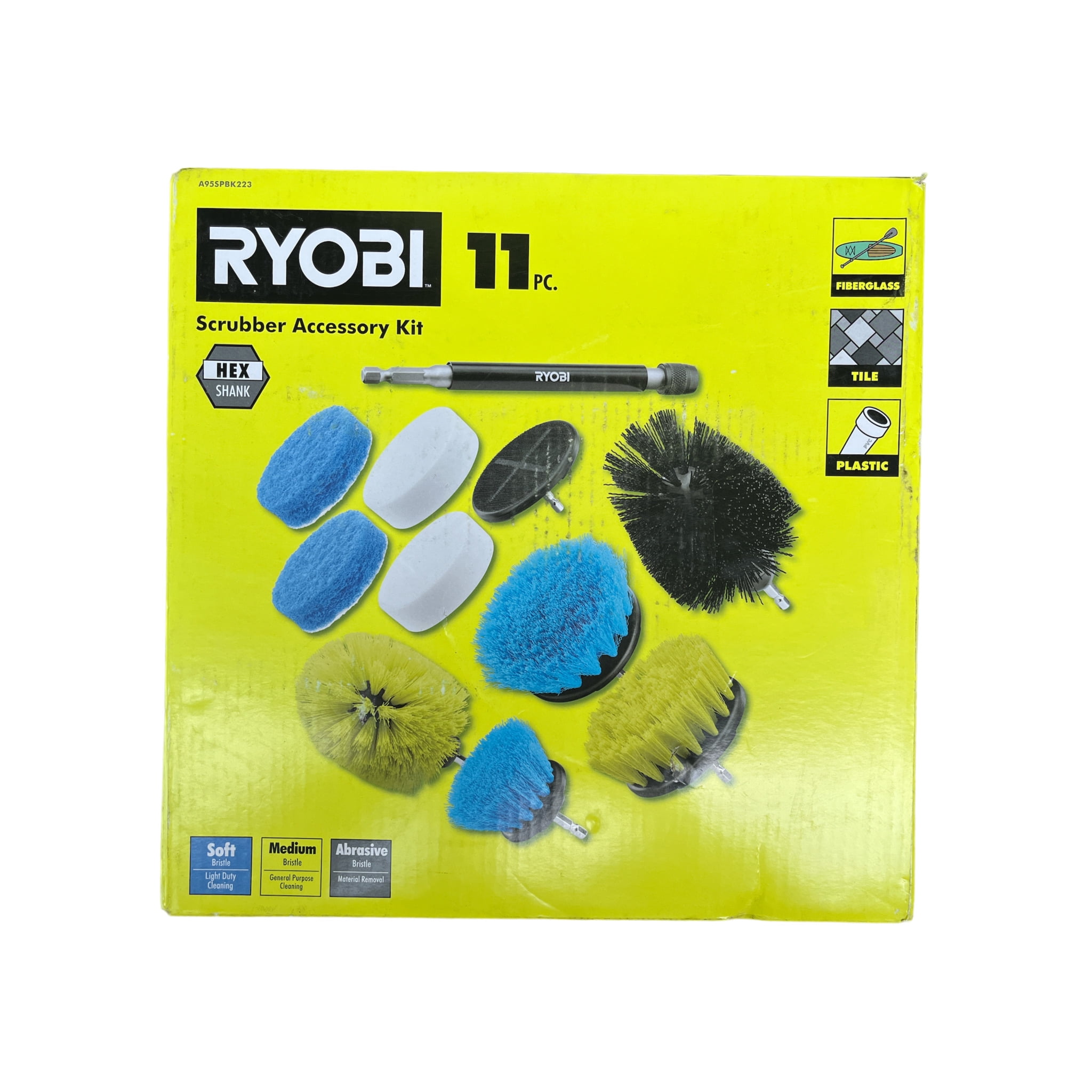 RYOBI Multi-Purpose Scrubber Accessory Cleaning Kit with Soft Bristle ...