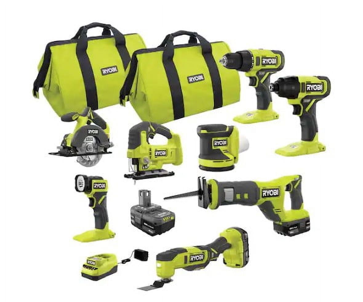RYOBI ONE+ 18V Cordless 8-Tool Combo Kit with (1) 1.5 Ah Battery and (2 ...