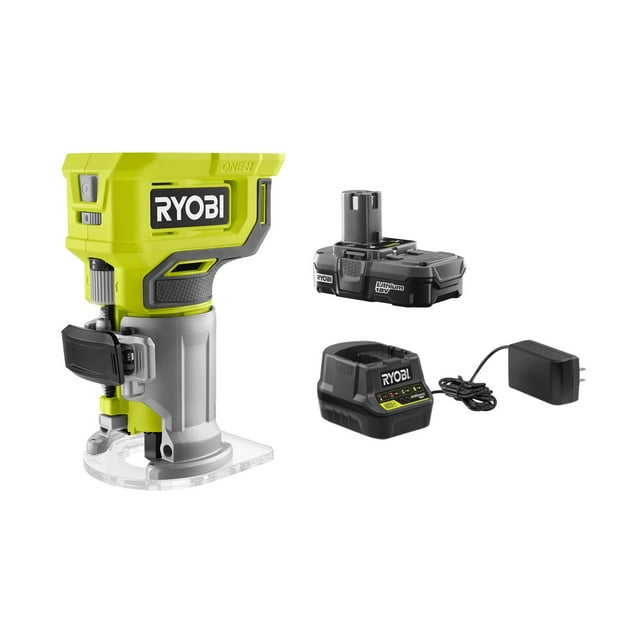 RYOBI ONE+ 18V Cordless Compact Router Kit with Battery and Charger ...