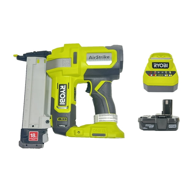 RYOBI ONE+ P361 18V 18-Gauge Cordless AirStrike Narrow Crown Stapler ...