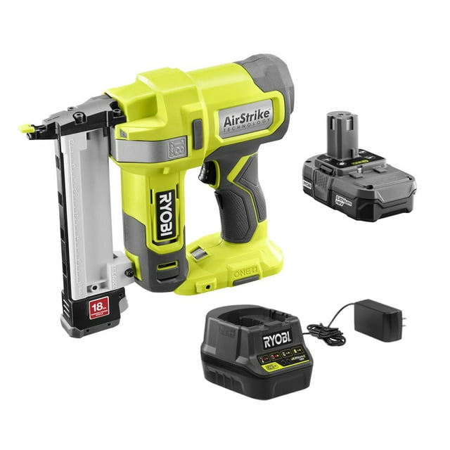 RYOBI ONE+ P361 18V 18-Gauge Cordless AirStrike Narrow Crown Stapler ...