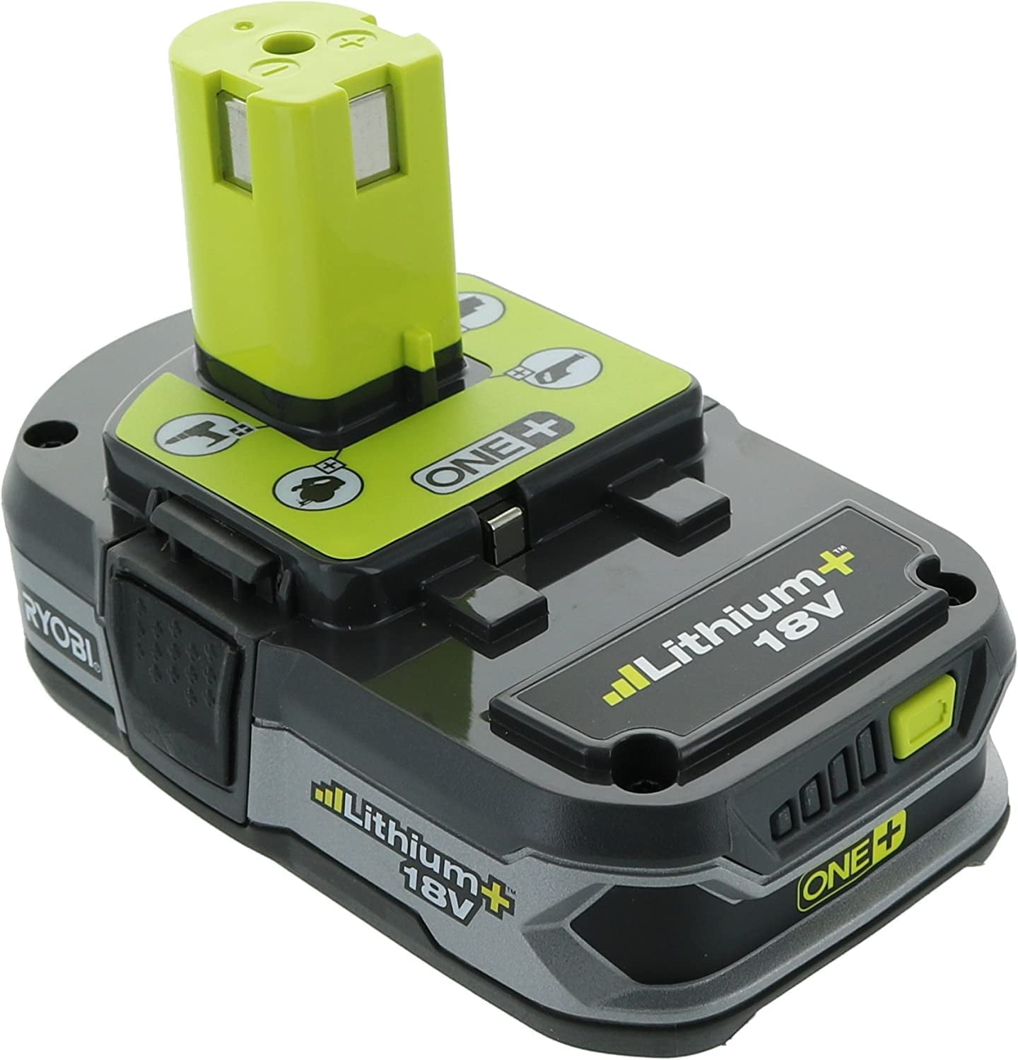 RYOBI P107 One+ 18 V Compact Lithium Ion 1.5 Ah Battery (Single Battery ...