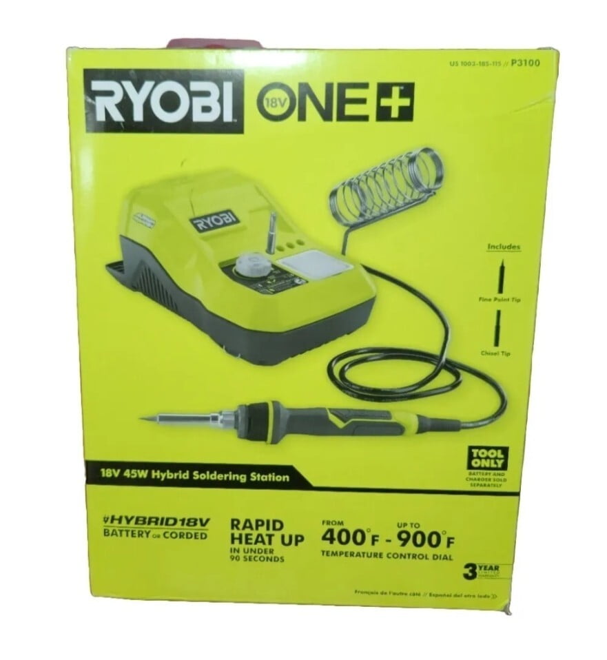 RYOBI P3100 Cordless Portable Soldering Station w/ Holder 18 V Hybrid ...