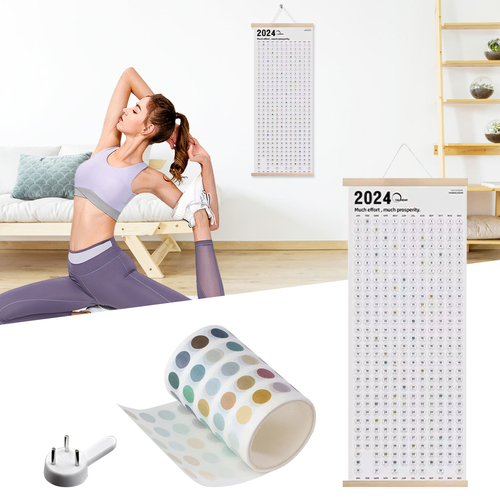 RYPANV calendars Wooden Calendar 2024 Wall Calendar Self-Discipline ...