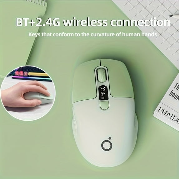 RYPFOEWBN Mini wireless charging mouse, 2.4G/Bluetooth dual-mode ...