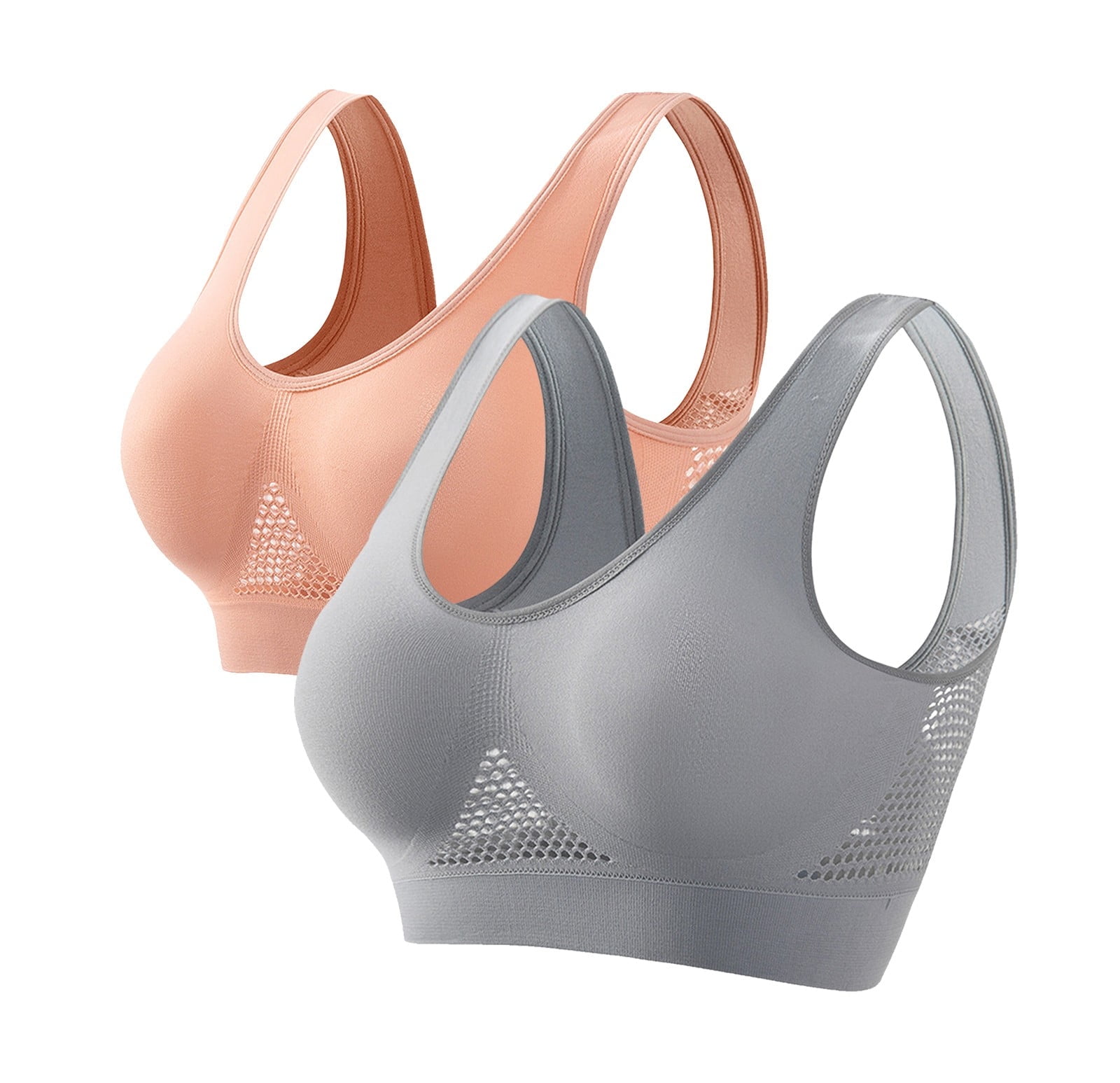RYRJJ 2 Pack/3 Pack Sports Bras for Women Wirefree Mesh Breathable ...