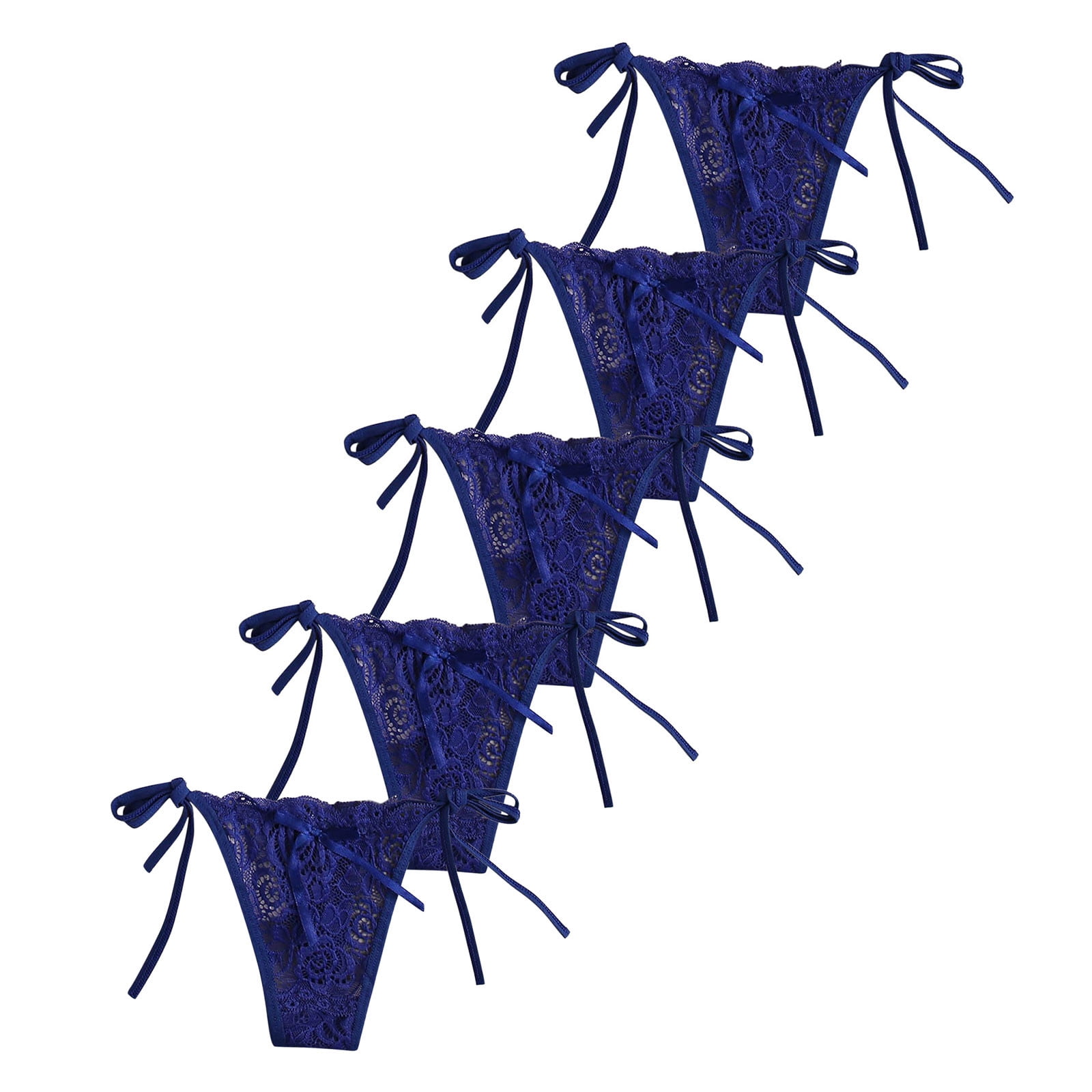 RYRJJ 6 Pack Sexy Lace G-String Thongs for Women Side Tie Bikini ...