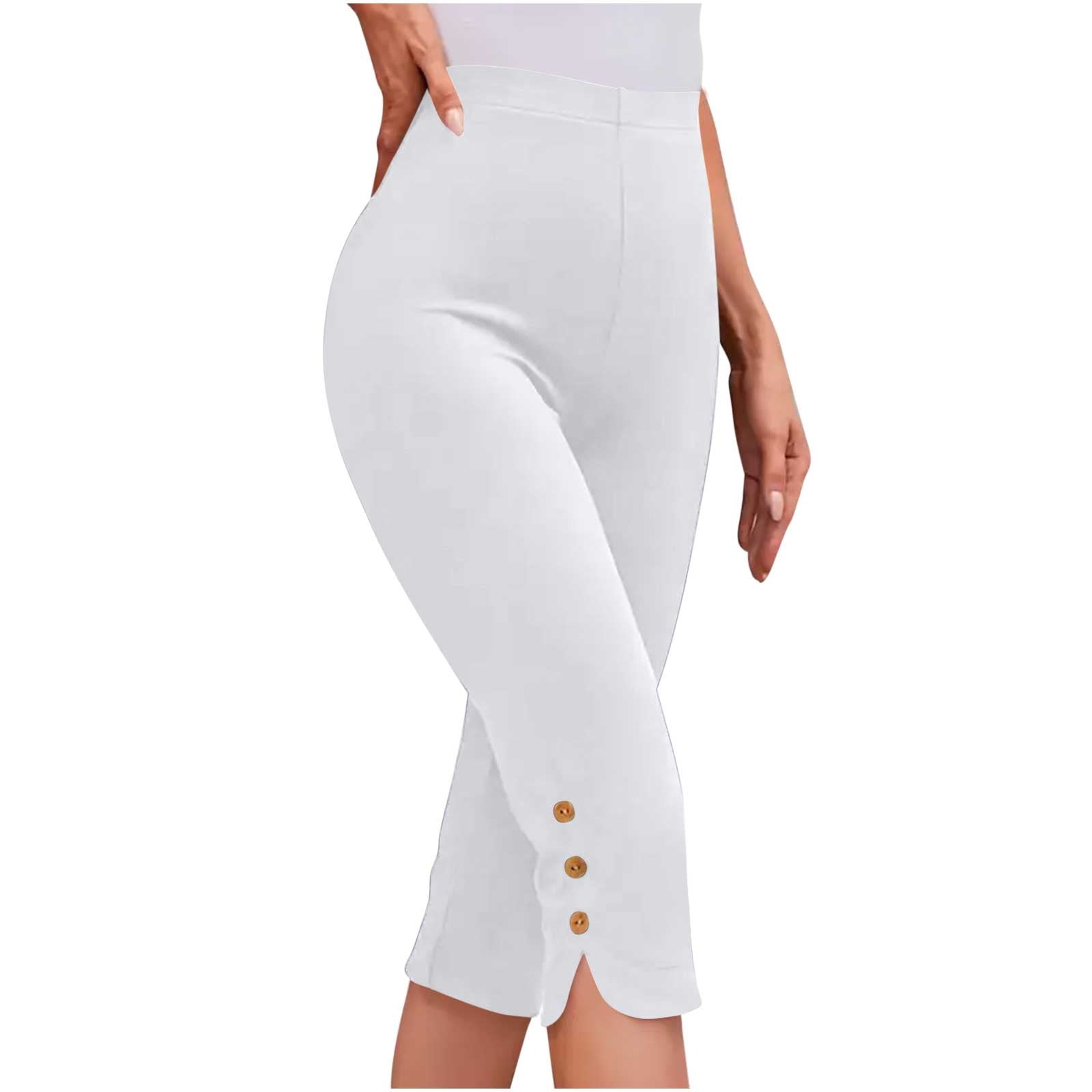 RYRJJ Capri Leggings for Women Dressy Beach Capris Pants Soft Stretchy ...