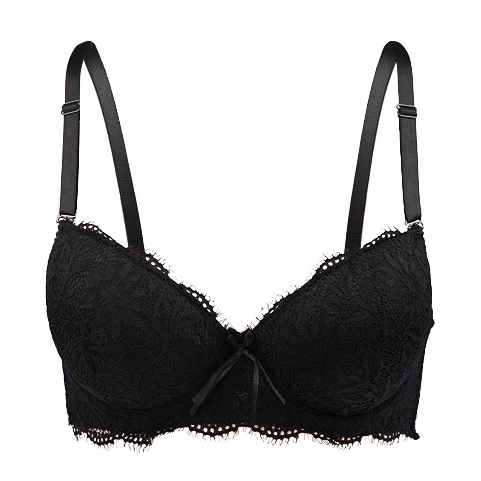 RYRJJ Clearance Women's Lace Bra Non-Padded Fashion Wireless See ...