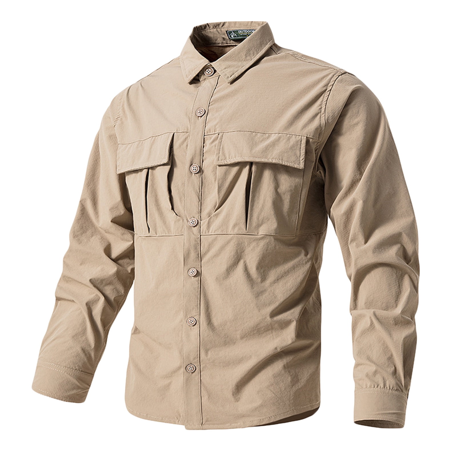 RYRJJ Men's Tactical Shirts Long Sleeve Pockets Cargo Shirts Quick Dry ...
