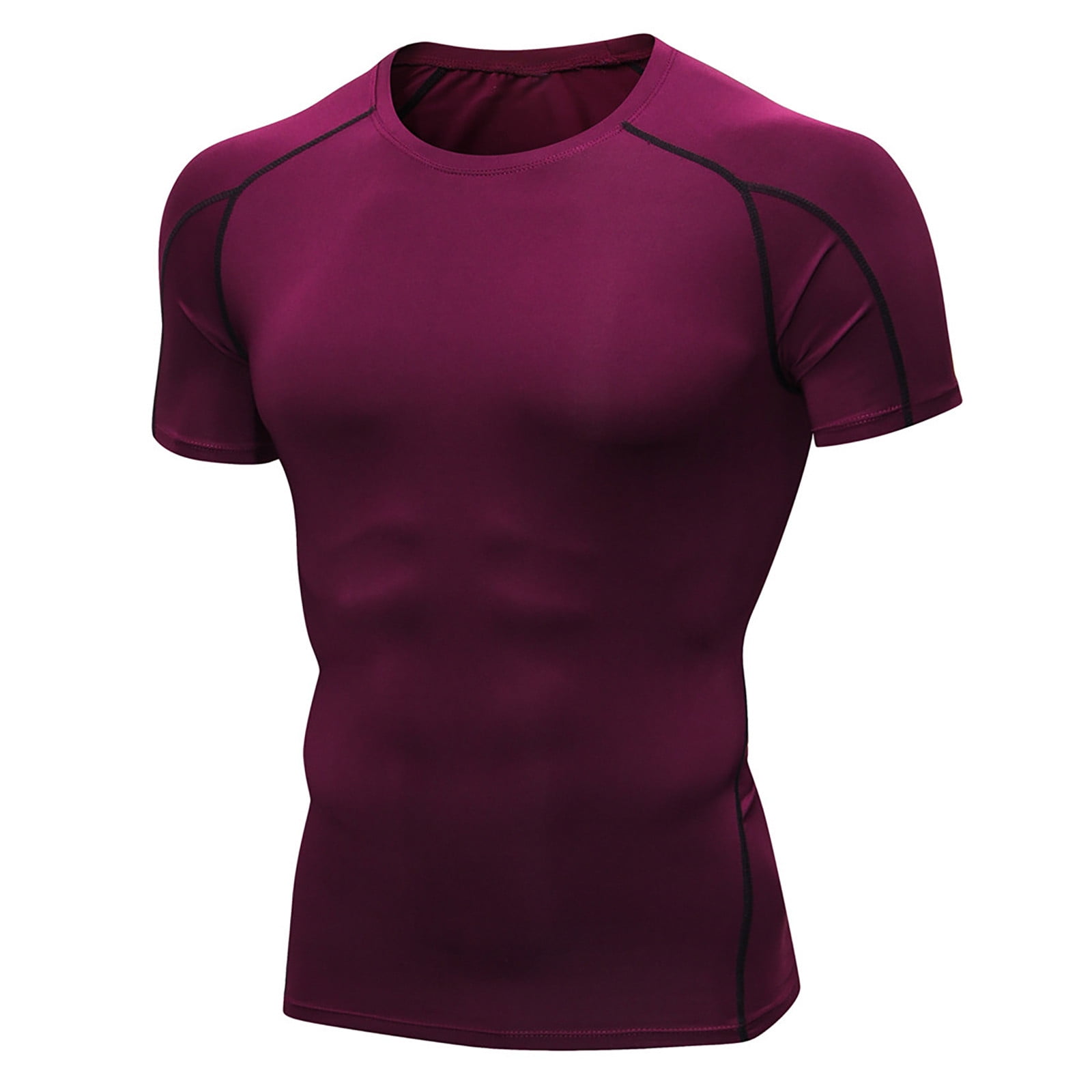 RYRJJ Mens Compression Shirt Dry Fit Moisture Wicking Workout Short ...