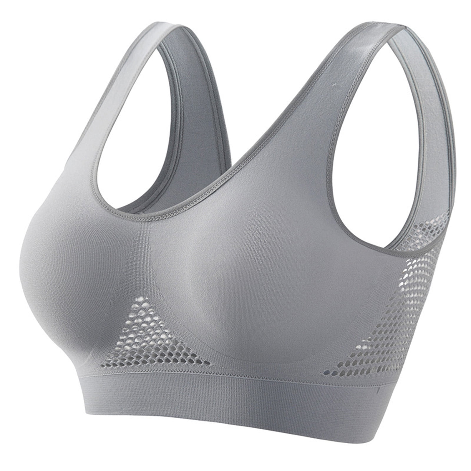 RYRJJ Plus Size Sports Bra for Women Shockproof Breathable Wireless ...