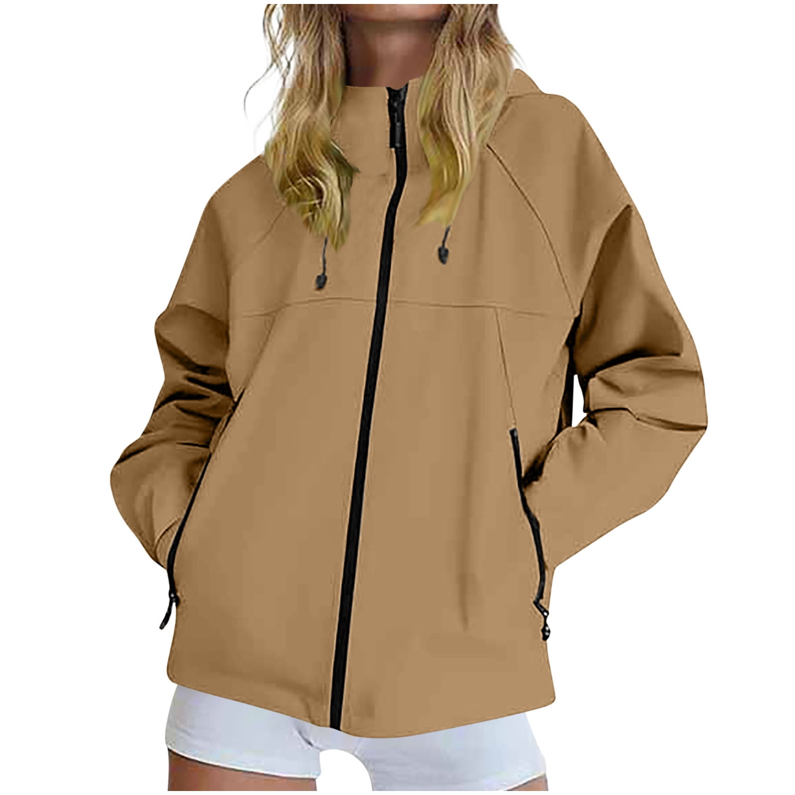 RYRJJ Rain Jackets for Women Trench Coat Hiking Windbreaker Jacket with ...