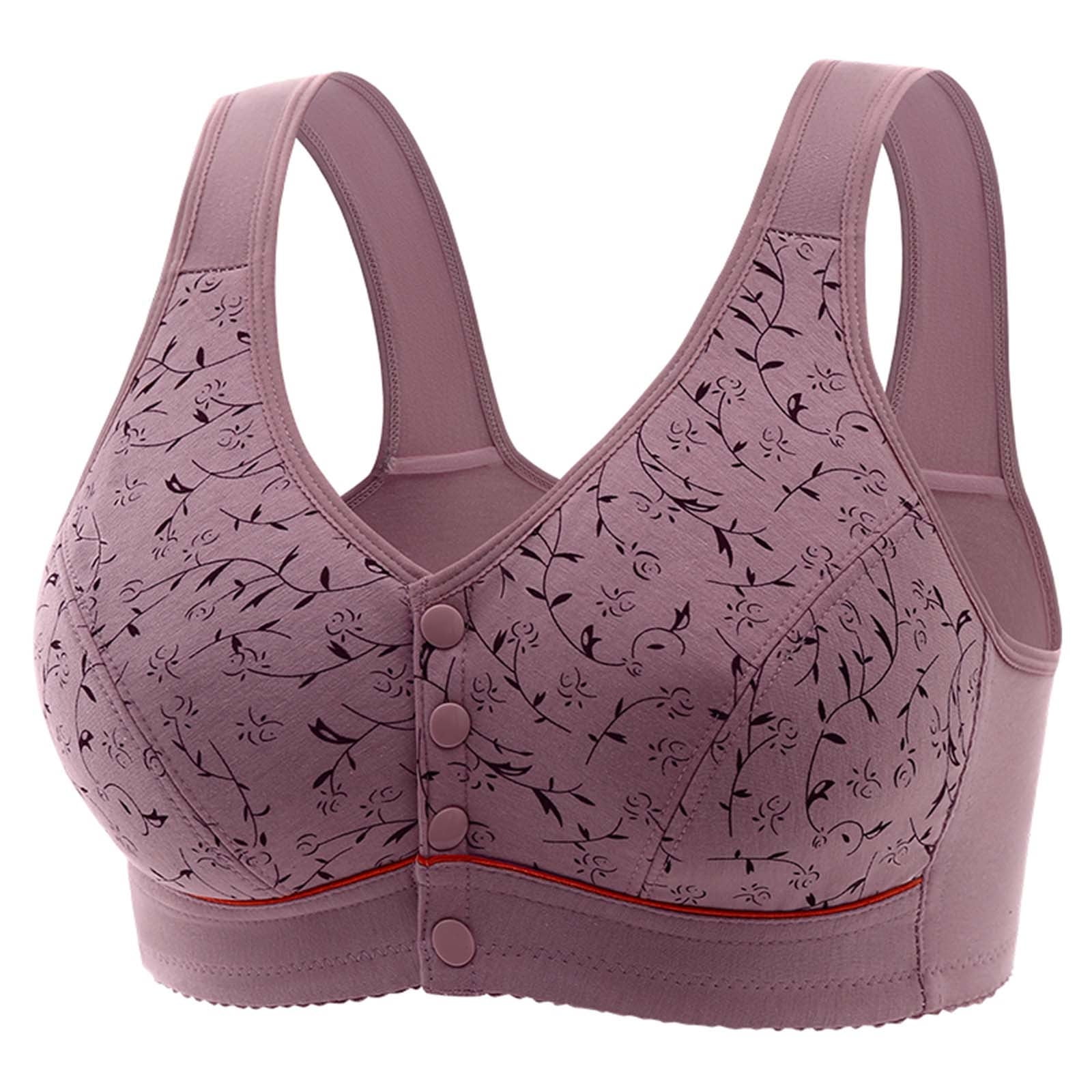 RYRJJ Snap Front Bras for Older Women Breathable Front Close Button ...