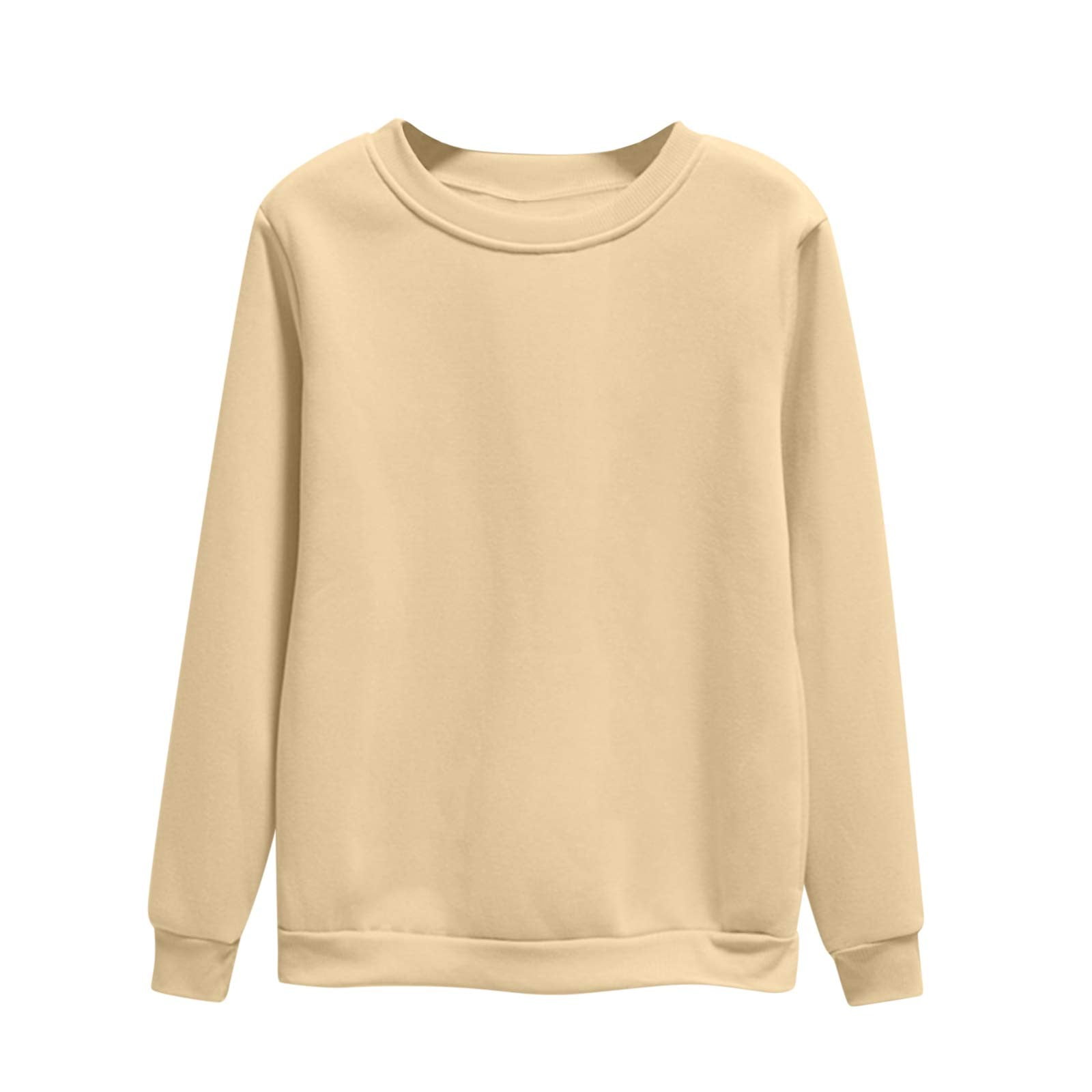 RYRJJ Women's Fleece Lined Sweatshirt Lightweight Crewneck Pullover ...