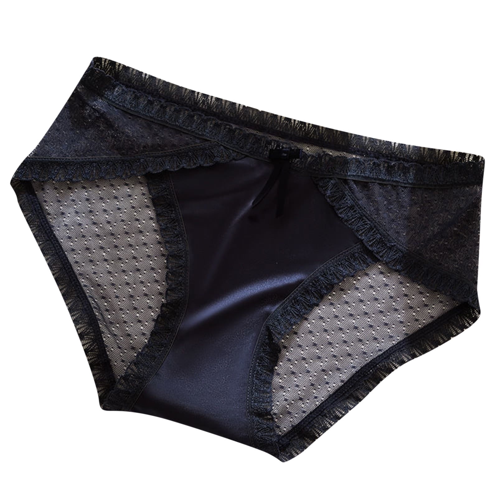 RYRJJ Women's Satin Slik Knickers Briefs Panties Soft Lace Trimmed ...