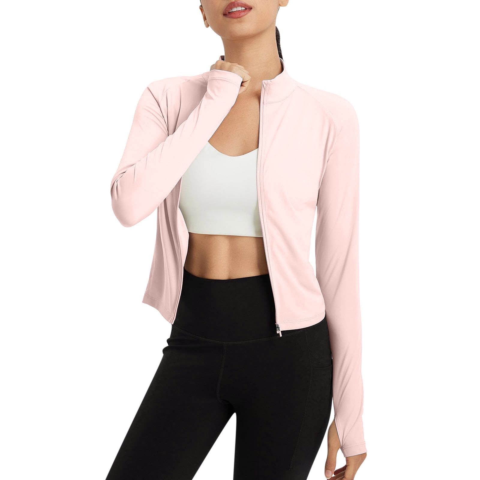 RYRJJ Women's UPF 50+ Sun Shirts Protection SPF Crop Jacket UV ...