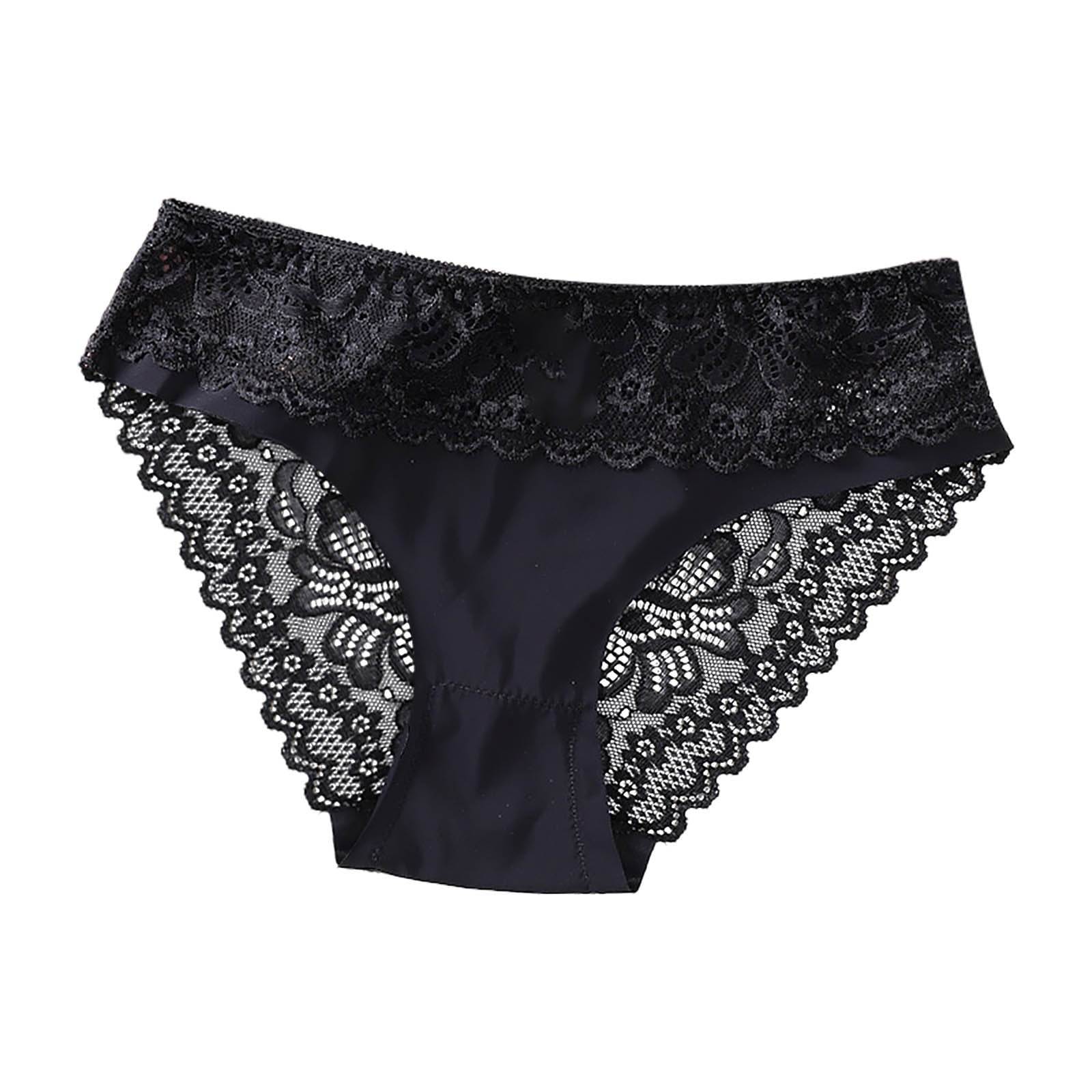 Ryrjj Womens Underwear Cotton Bikini Panties High Cut Sheer Lace Panty