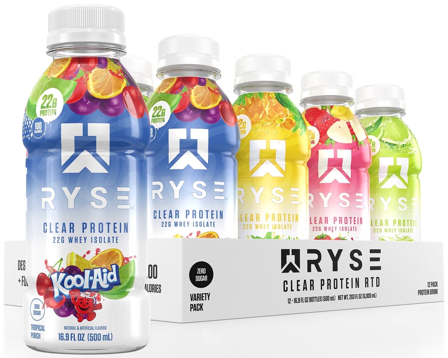 RYSE Clear Protein Shake Ready-To-Drink - Variety Pack - 12 Pack ...