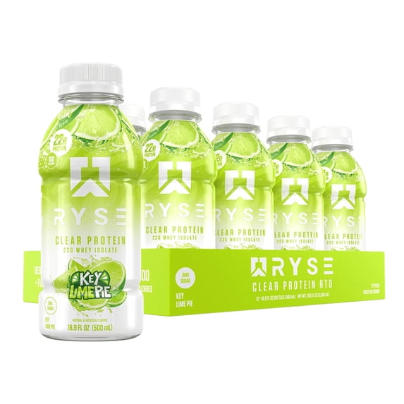 RYSE Up Supplements, Clear Protein Shake, Key Lime Pie, 12 Pack ...