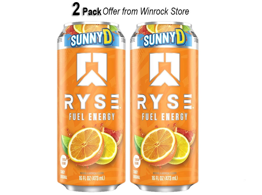 RYSE Energy Sunny D Fuel Sugar Free Energy Drink 16 oz Can (2 Pack ...