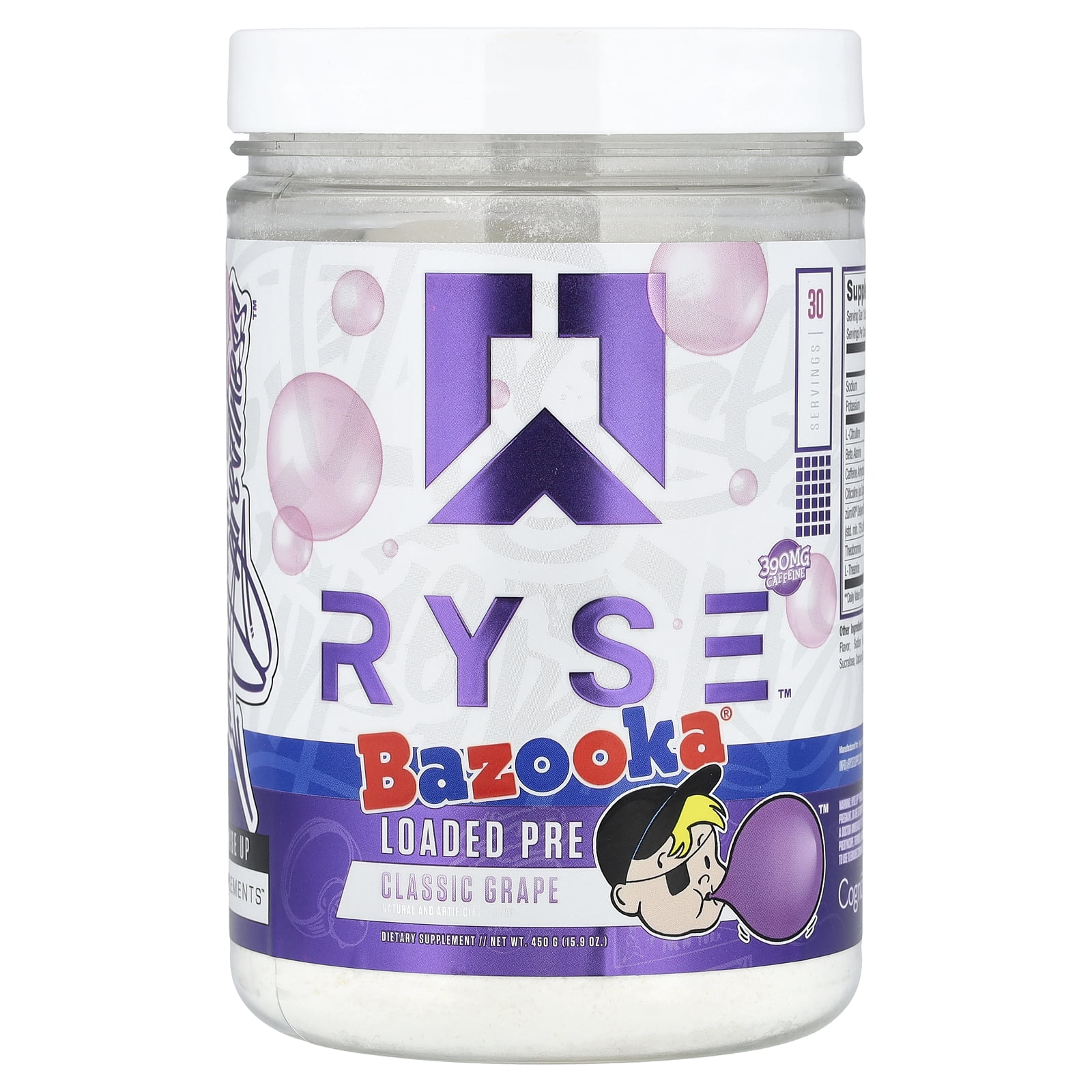 RYSE Loaded Pre, Bazooka® Classic Grape, 15.9 oz (450 g) - Walmart.com