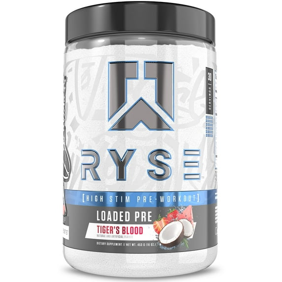 RYSE Loaded Pre Workout Powder, Tiger's Blood Flavor, 30 Servings ...