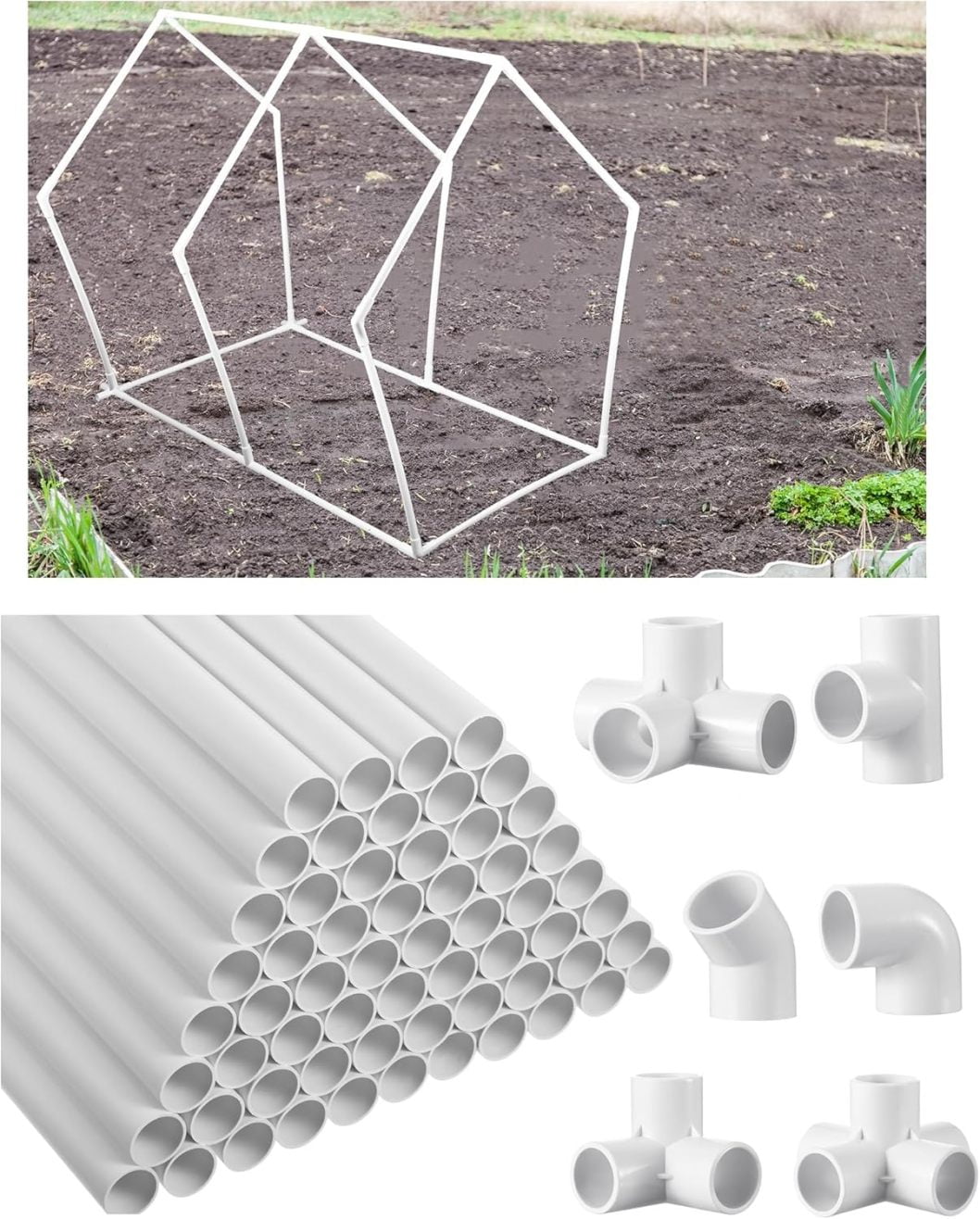 RYTZ 102 Pcs DIY PVC Projects Set Included 60 Pcs 24 Inch PVC Pipe and ...