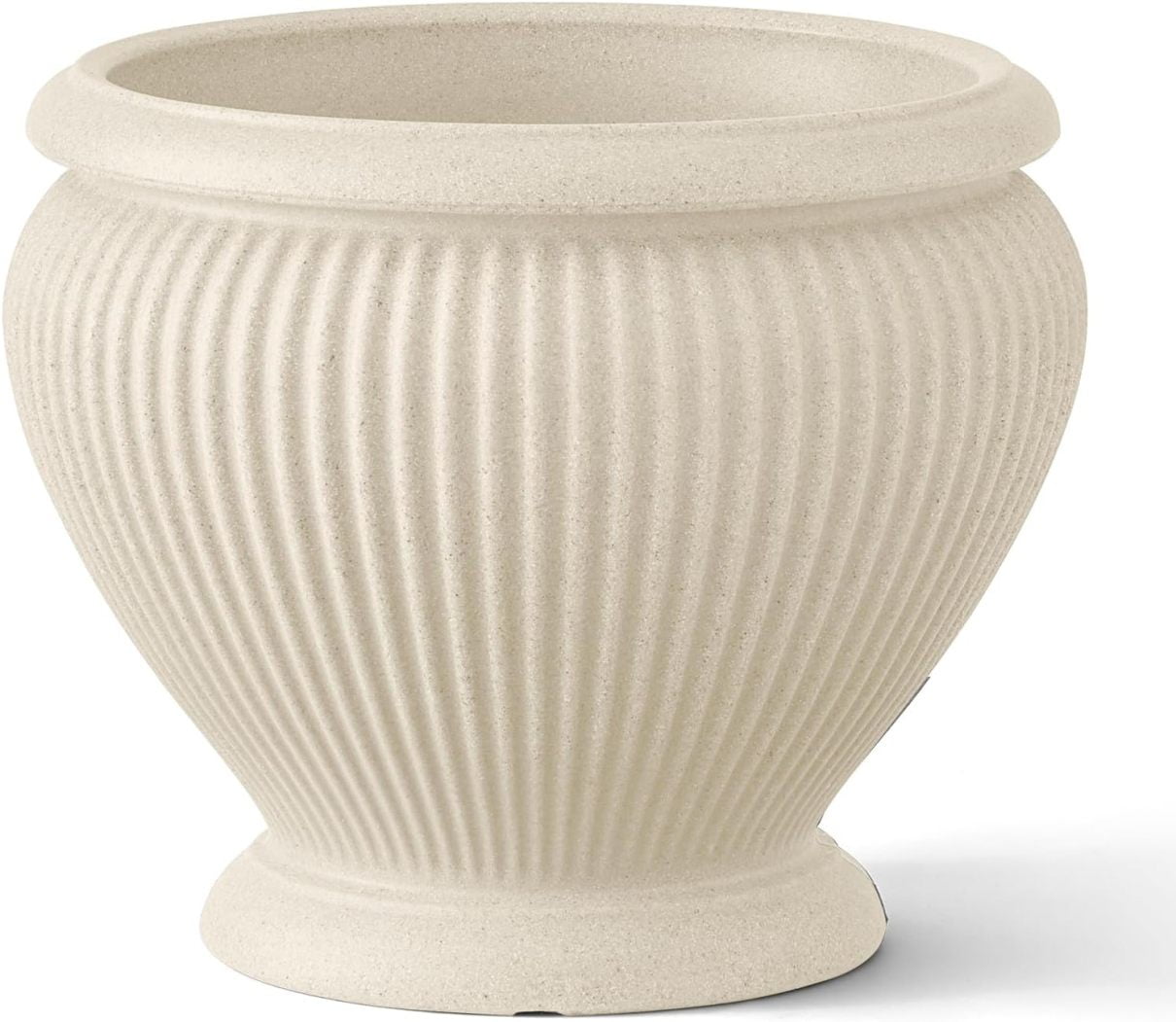 RYTZ 18" Cannes Urn Polyresin Indoor and Outdoor Planter with Classic Cream Finish - Durable ...