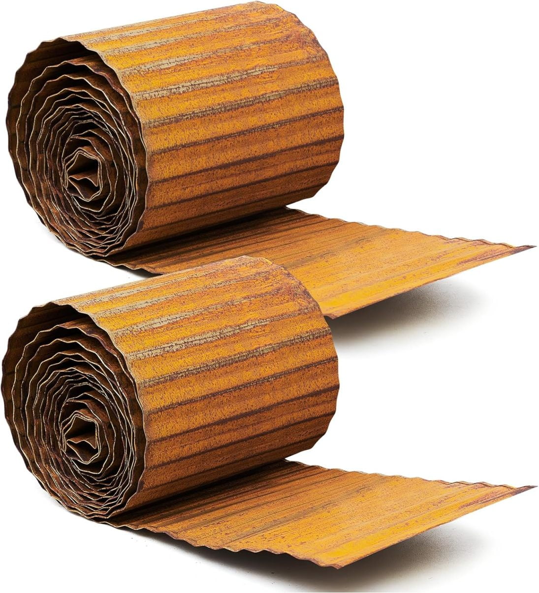 RYTZ 2 Rolls 10" x 20' (Total 40ft) Corrugated Metal Garden Edging ...