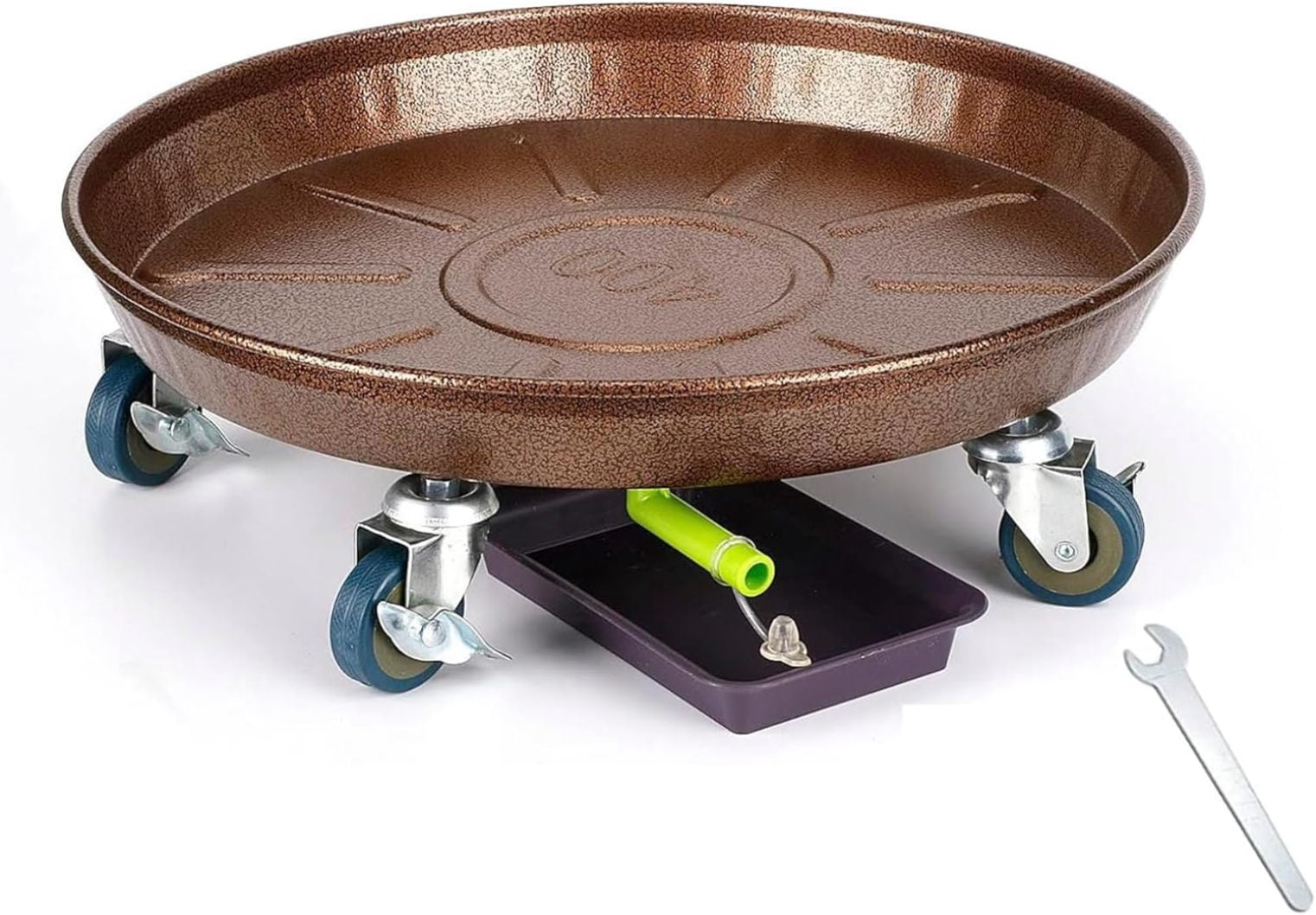 RYTZ 20" Rolling Plant Tray, Heavy Metal Plant Saucer, Planter with ...