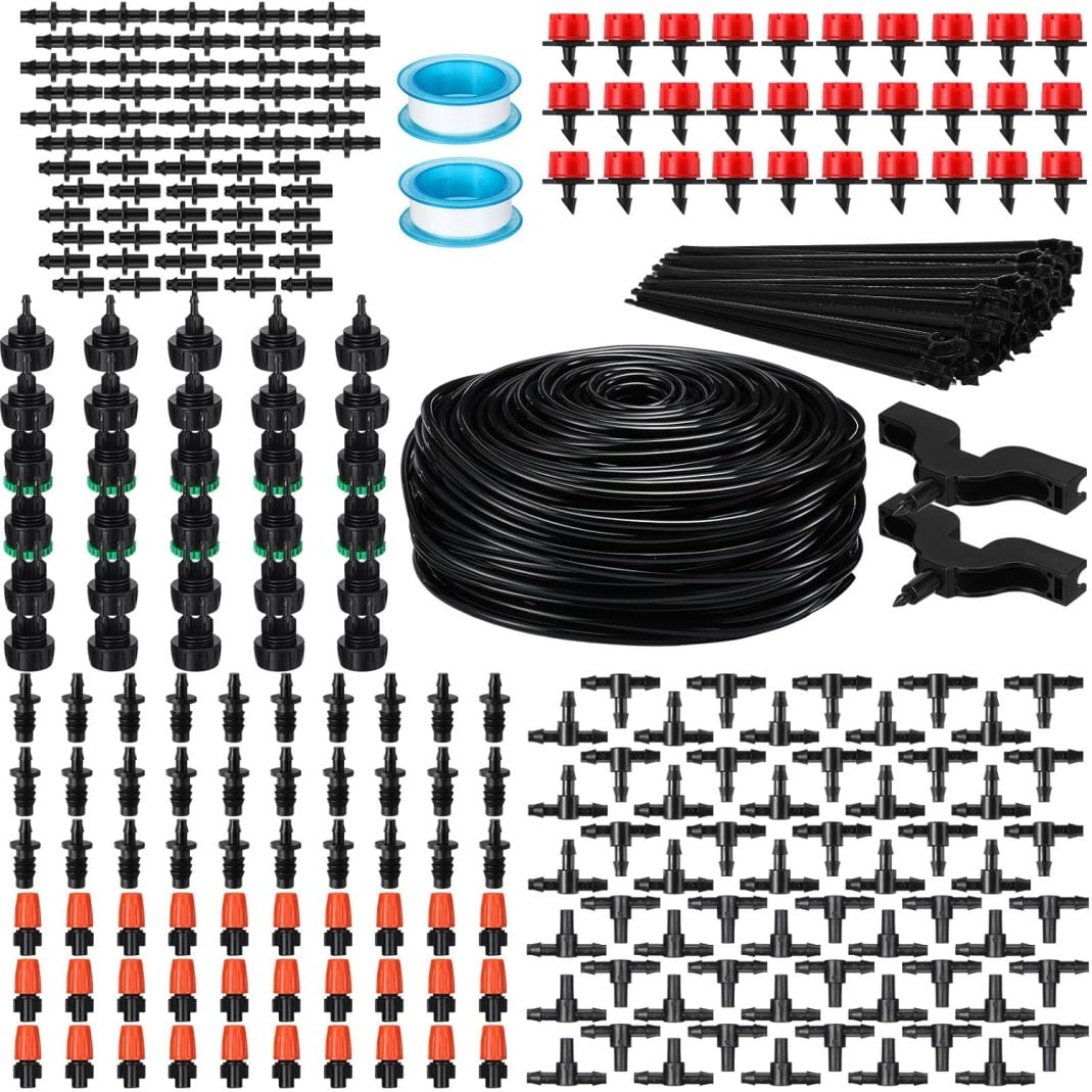 RYTZ 656 Ft Drip Irrigation Kit 1/4'' Irrigation System Tubing ...