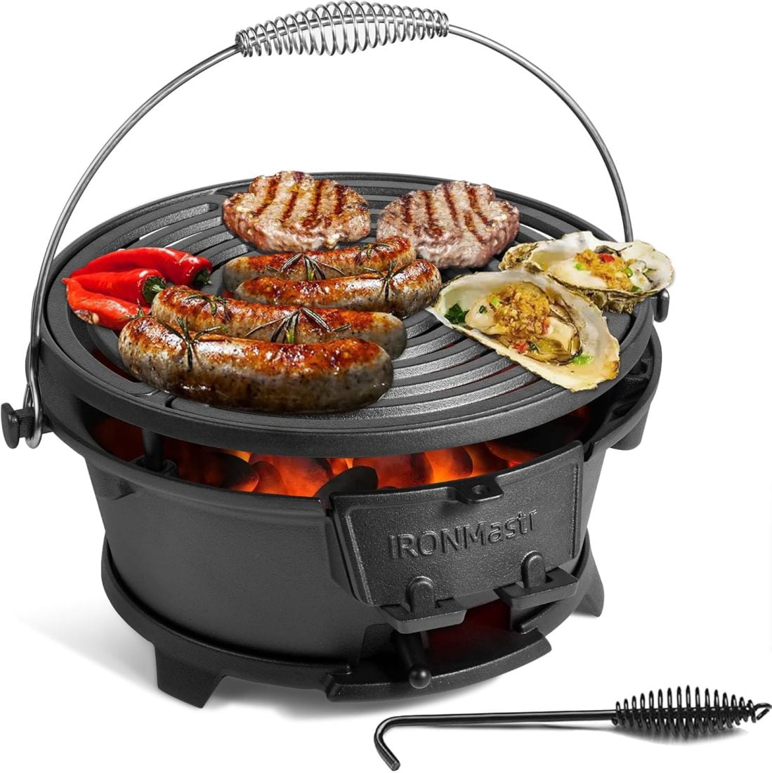 RYTZ Hibachi Grill Outdoor, 100% Cast Iron Grill, Mini Small Portable ...