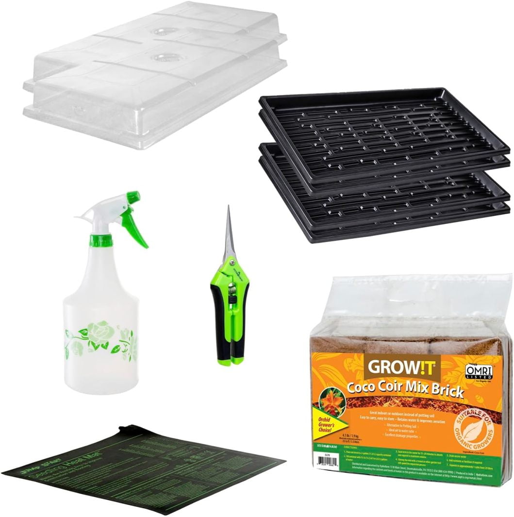 RYTZ Microgreen Growing Kit Includes Reusable microgreen Trays, Heat mat, 2" Vented Domes, Coco ...