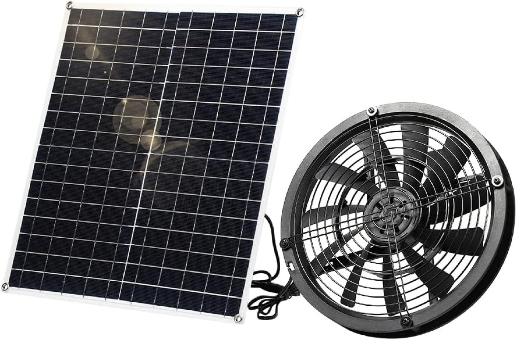 RYTZ Solar Fan, 20W Weatherproof Solar Powered Fan with DC Fan for ...