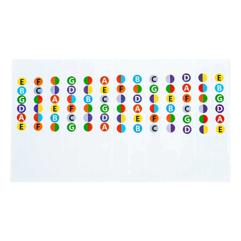 RYUJNDK 1 Sheet Guitar Fretboard Sticker Guitar Learning Tool Color ...