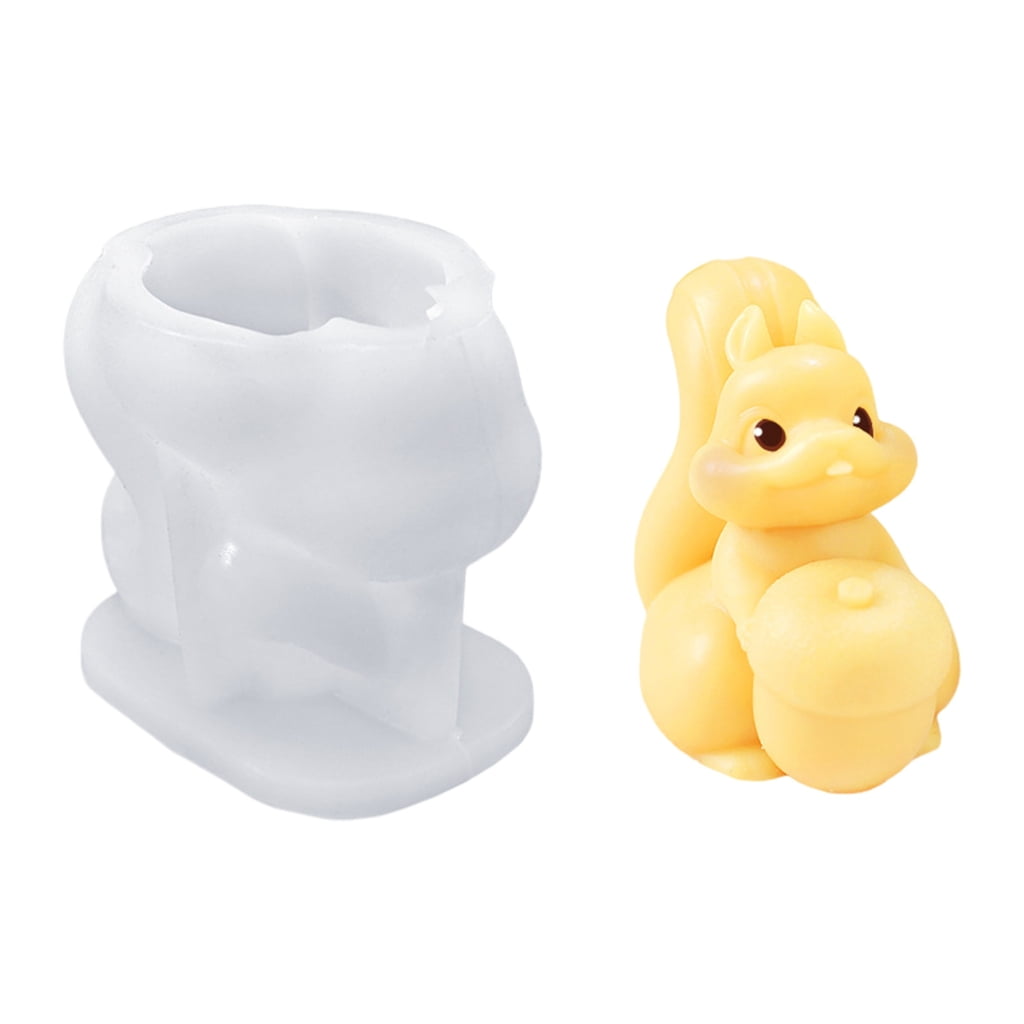 RYUJNDK 3D Squirrels Silicone Moulds Animal Candle Molds Epoxy Resin ...