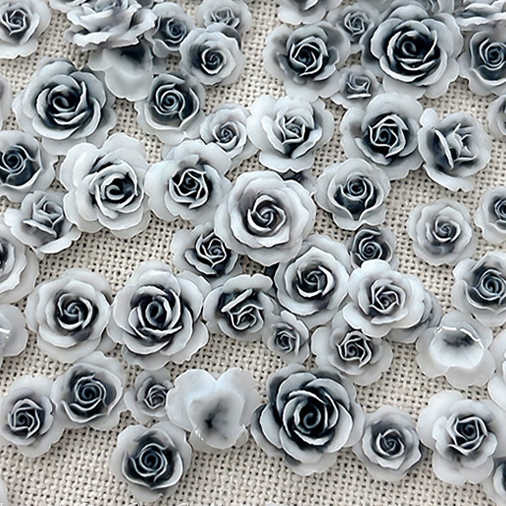 RYUJNDK 50Pcs Mixed 3D Flower Camellias Designs Art Rhinestones Rose ...