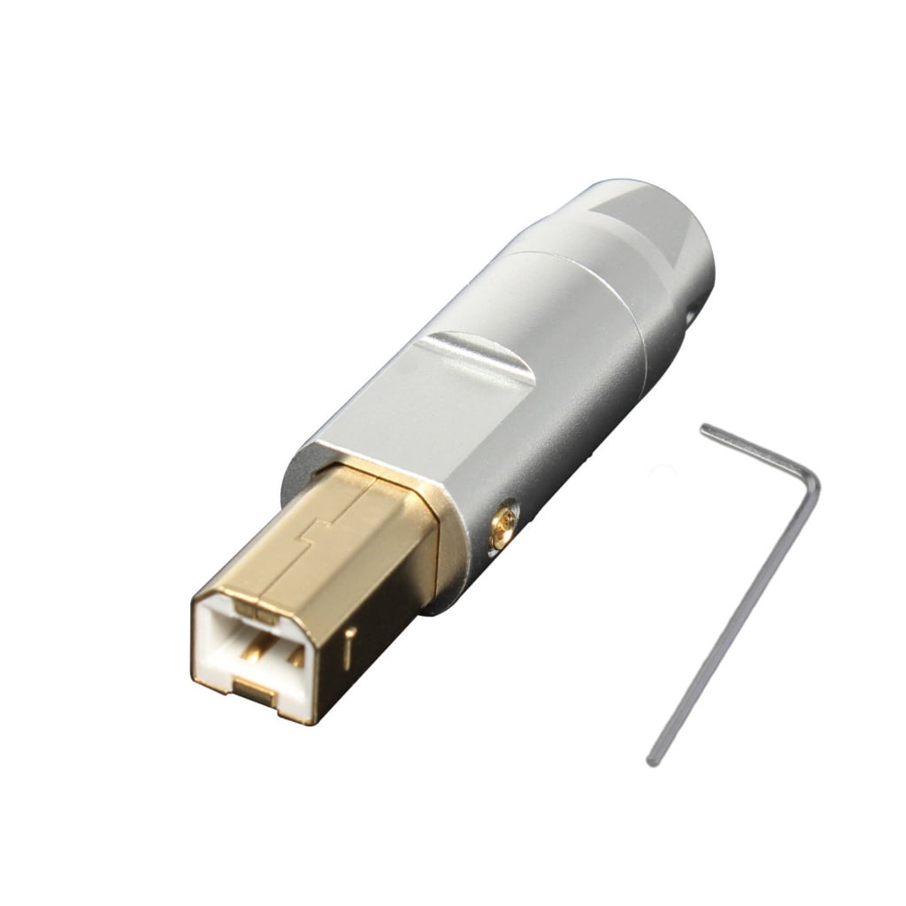 RYUJNDK Aluminum Alloy Gold-Plated USB B-Type Plug Shell For 6mm Hole ...