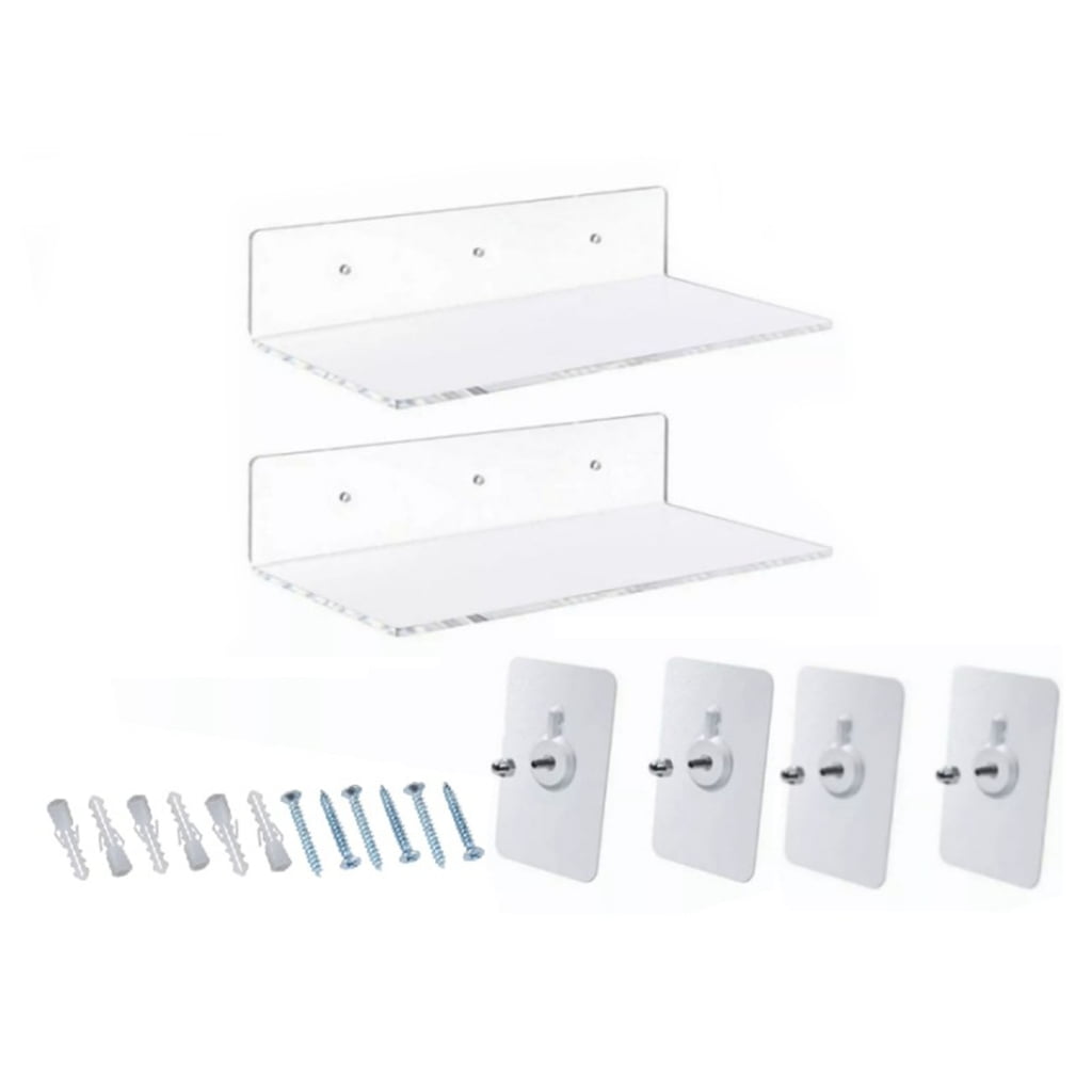 RYUJNDK Clear Acrylic Wall Mounted Shelf with Floating Effect ...