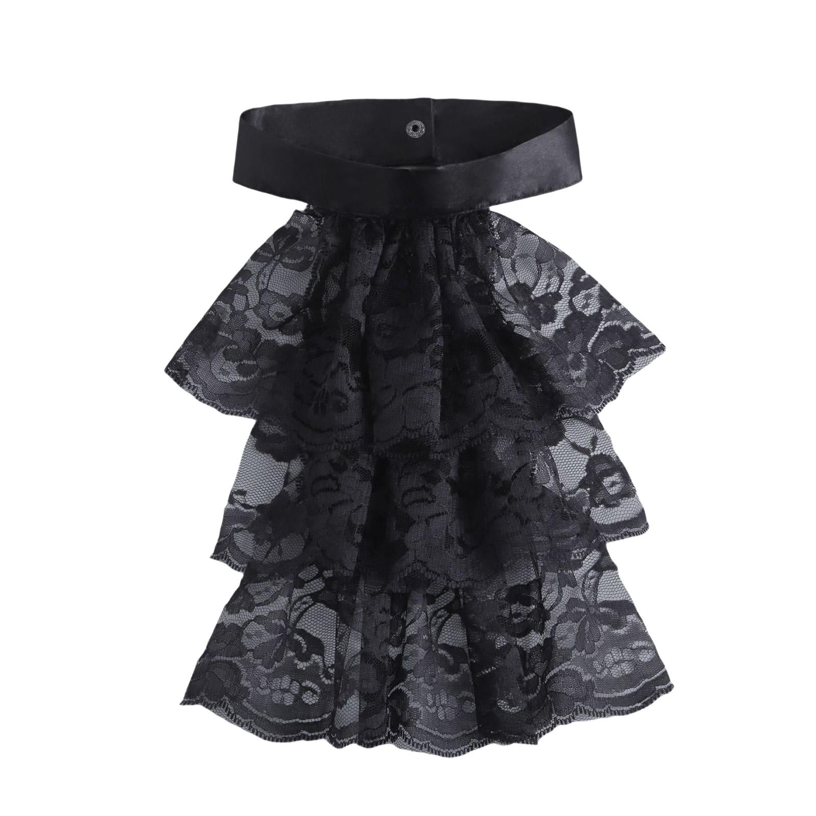 RYUJNDK Detachable Ruffled Jabot Collar Multilayered Lace Collar for ...