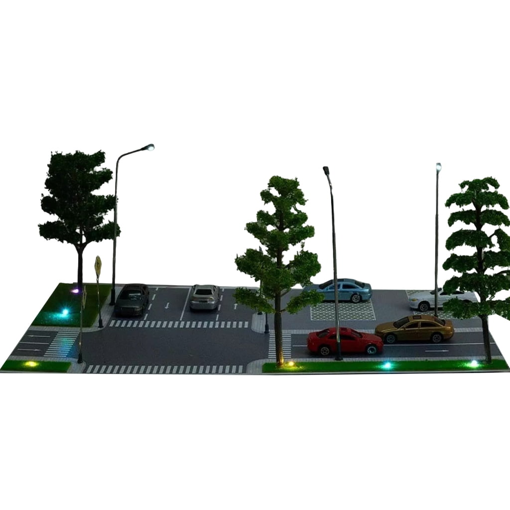 RYUJNDK LED Lighting Car Parking Lots Scenery Model Toy Dioramas City ...
