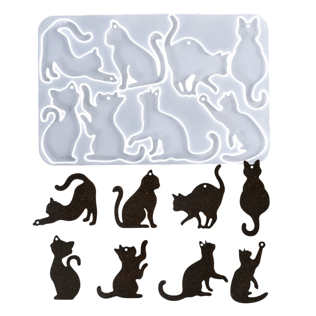 RYUJNDK Premium Silicone Mold With 8 Cavity Cats Shapes For Jewelry ...