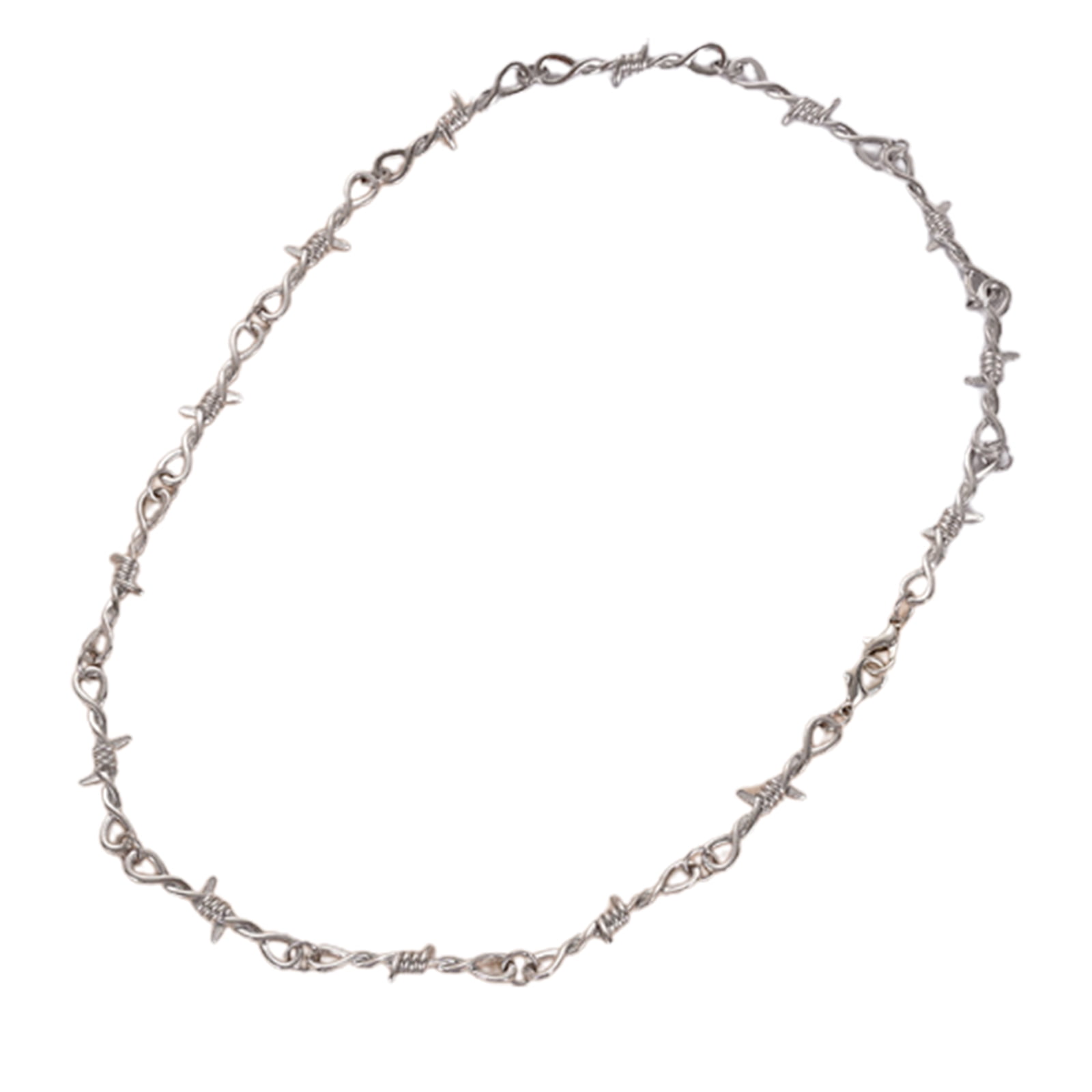 RYUJNDK Punk Thorns Necklace Gothic Barbed Wire Chain Necklace for Men ...