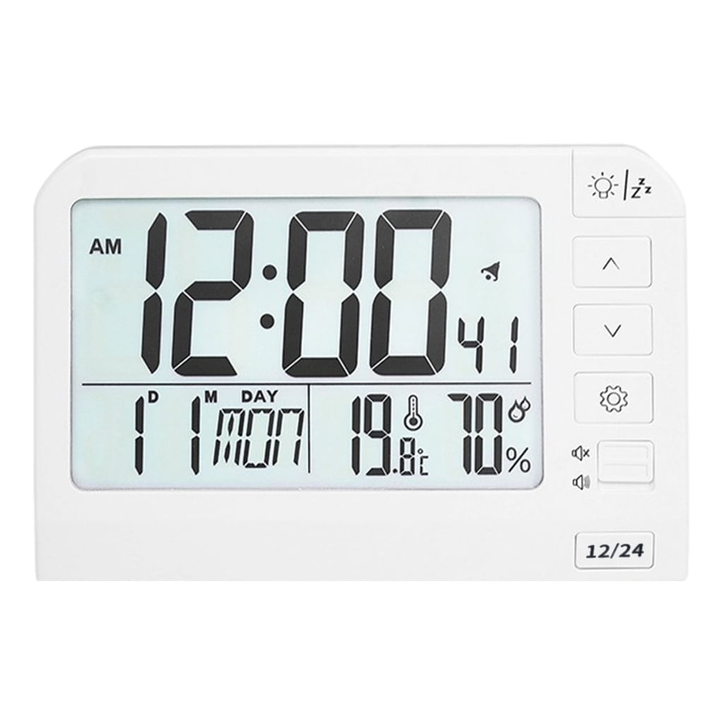 RYUJNDK Quiet Operations Large LCD Digital Alarm Clock with Backlight ...