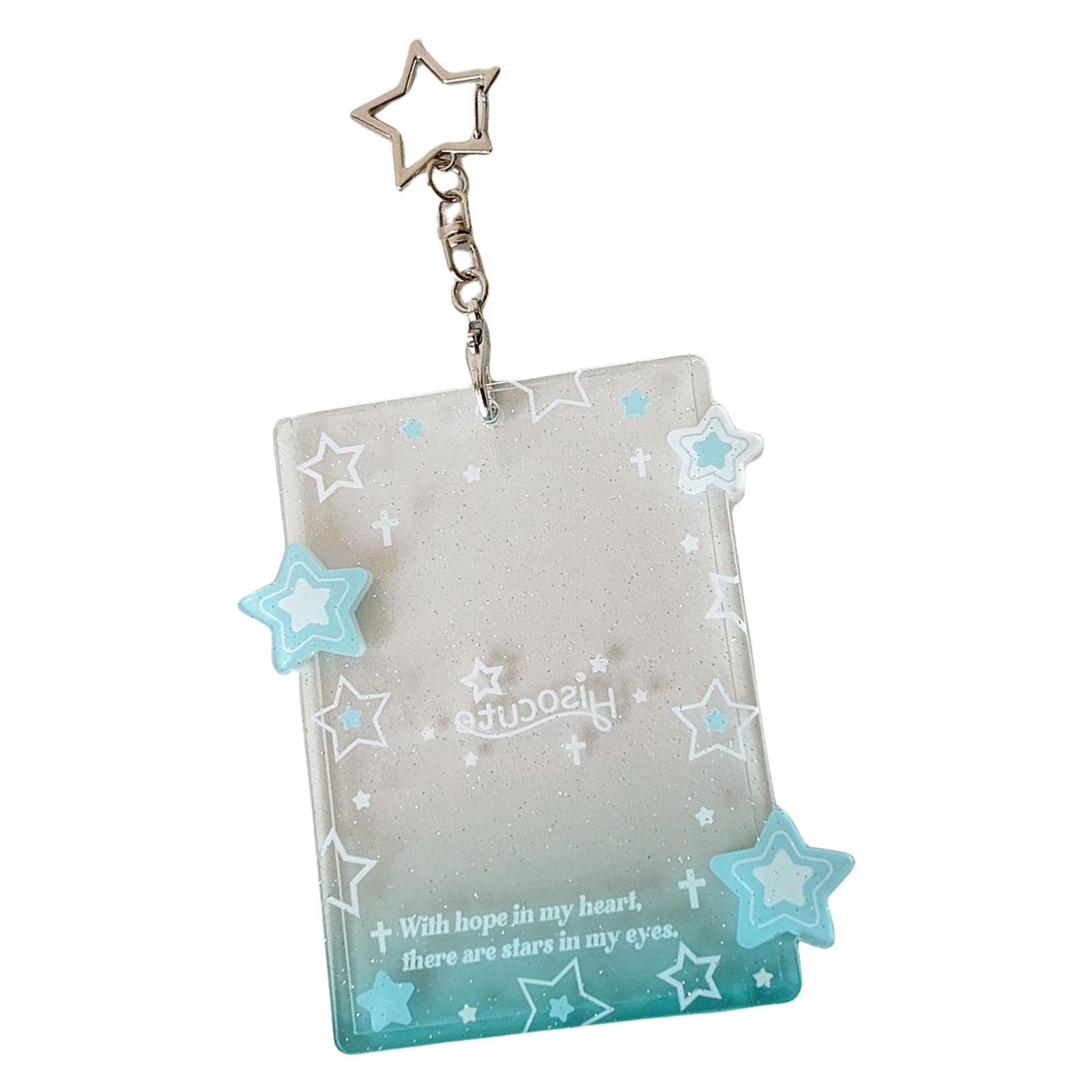 RYUJNDK Unique Acrylic Star Card Holder Keychain Accessory Designed For ...
